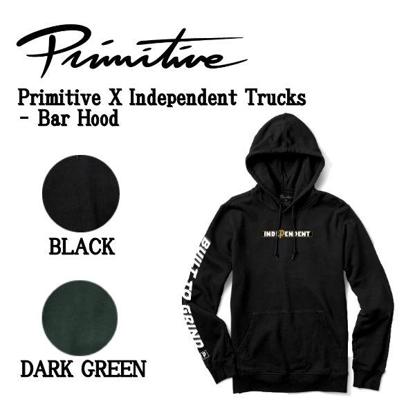 【Primitive】プリミティブ 2022秋冬 Primitive X Independent Trucks - Bar Hood メンズ  パーカー 長袖 フーディー