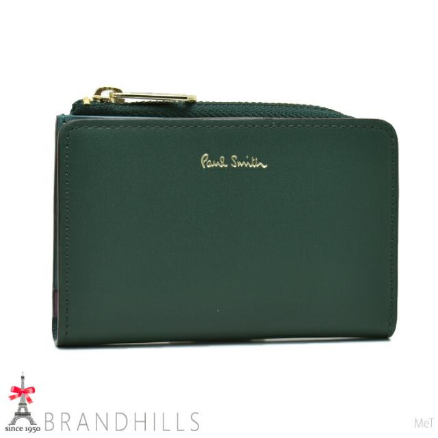 ポールスミス メンズ レディース  アンド キーケース サプルレザー グリーン BPW663 Paul Smith ほぼ未使用 【中古】