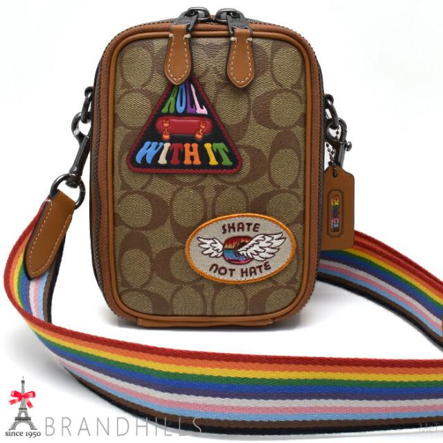 コーチ ショルダーバッグ スタントン プライド パッチ シグネチャー PVC カーキ マルチ CJ671 COACH 未使用品 【中古】