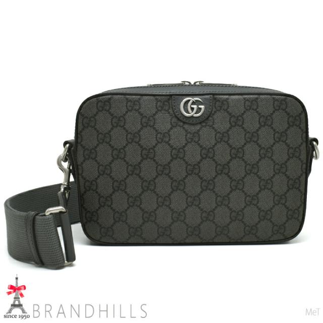 グッチ ショルダーバッグ メンズ オフディア スモール クロスボディ GGスプリーム グレー ブラック 699439 GUCCI 美品 【中古】