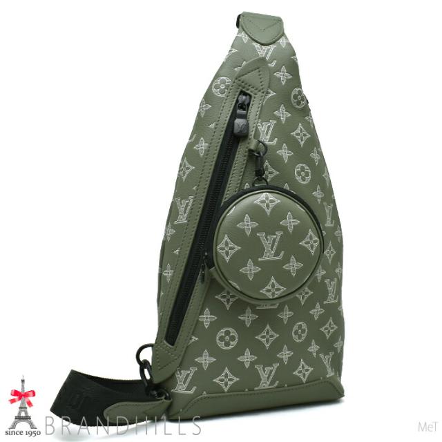 ルイヴィトン ボディバッグ デュオ スリングバッグ モノグラム シャドウ オリーブグリーン M12486 LOUIS VUITTON 極美品 【中古】