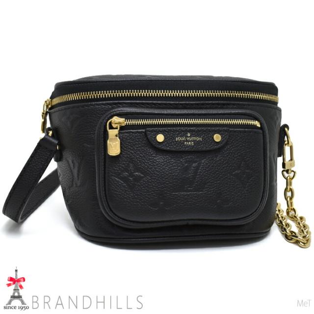 ルイヴィトン ショルダーバッグ ミニ バムバッグ モノグラム アンプラント ノワール M46917 LOUIS VUITTON 極美品 【中古】