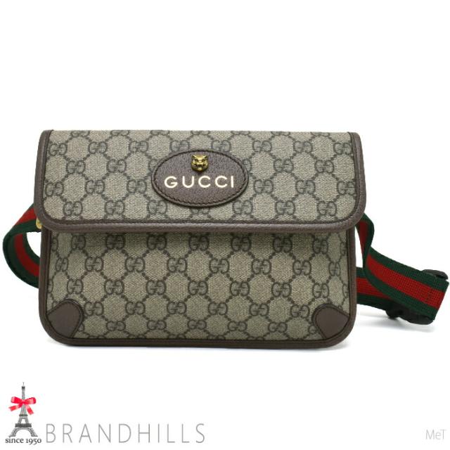 グッチ ベルトバッグ GGスプリーム ベージュ エボニー ネオヴィンテージ ボディバッグ 493930 GUCCI 未使用品 【中古】