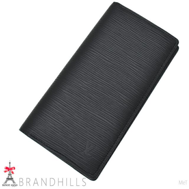 ルイヴィトン 長財布 二つ折り メンズ ポルトフォイユ ブラザ エピ ノワール M60622 LOUIS VITTON ほぼ未使用 【中古】