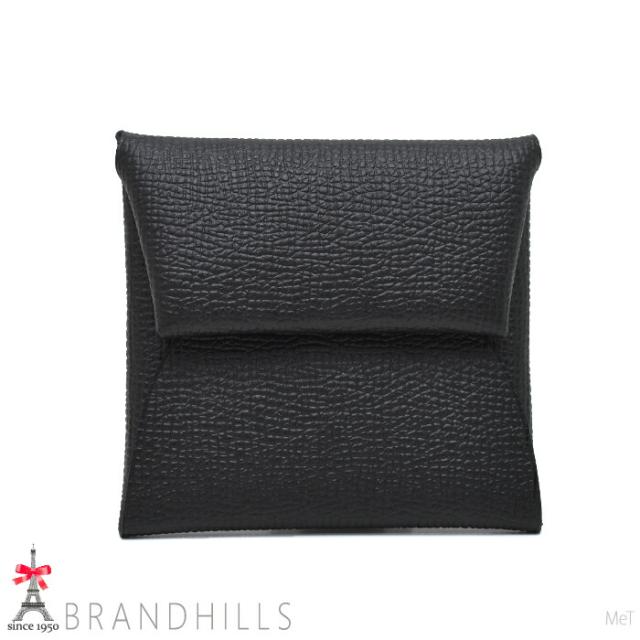 エルメス ケース メンズ レディース バスティア ヴォーエプソン レザー ブラック C刻 HERMES 未使用品 【中古】