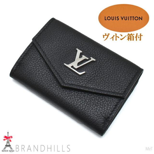 ルイヴィトン 財布 三つ折り ポルトフォイユ ロックミニ ノワール カーフレザー M63921 LOUIS VITTON 極美品 【中古】