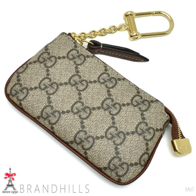 グッチ ケース GGスプリーム ベージュ エボニー キーケース キーリング付 447964 GUCCI 未使用品 【中古】