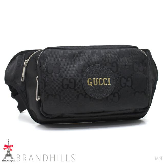 グッチ ベルトバッグ メンズ レディース オフザグリット GGナイロン レザー ブラック 739376 GUCCI ほぼ未使用 【中古】