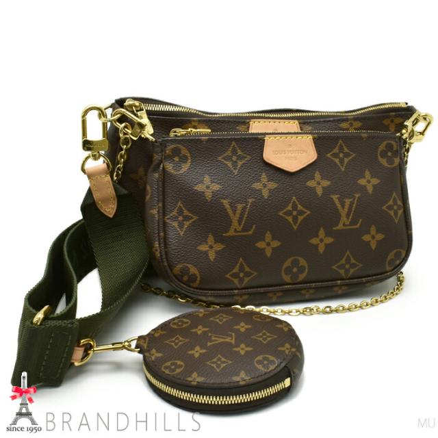 ルイヴィトン ショルダーバッグ ミュルティ ポシェット アクセソワール モノグラム カーキ M44813 LOUIS VUITTON 美品 【中古】