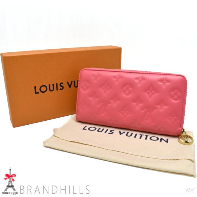 ルイヴィトン ジッピーウォレット モノグラム ラムレザー ピンクスカイ
