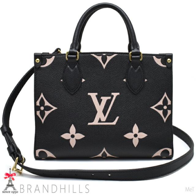 ルイヴィトン オンザゴーPM バイカラー モノグラム アンプラント ブラックベージュ M45659 LOUIS VUITTON 美品 【中古】