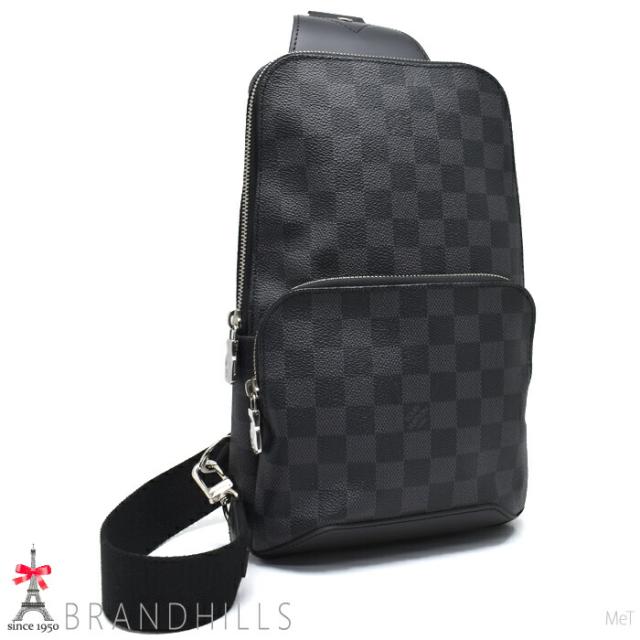 ルイヴィトン ボディバッグ メンズ アヴェニュー スリングバッグ ダミエ グラフィット N41719 LOUIS VUITTON 極美品 【中古】