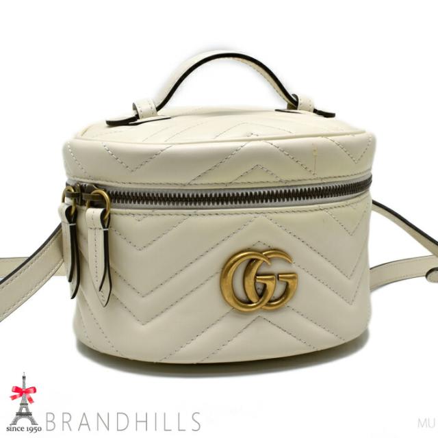 グッチ バックパック レディース GGマーモント キルティングレザー ホワイト リュックサック ミニ 598594 GUCCI 良品 【中古】