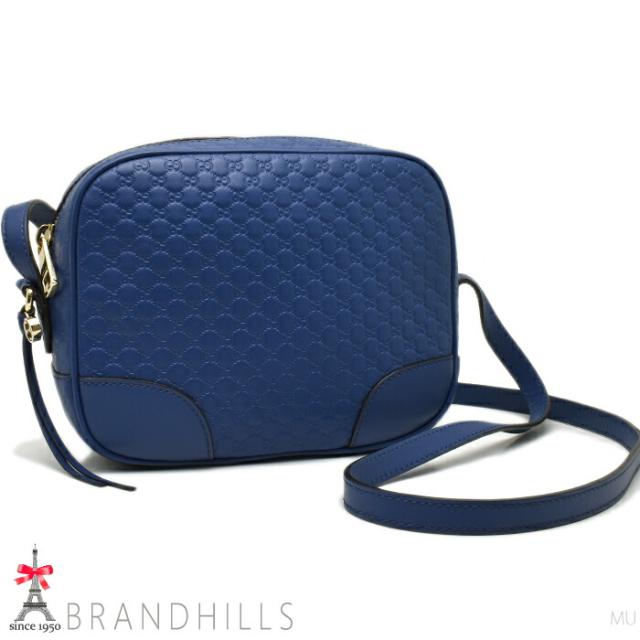 グッチ ショルダーバッグ レディース マイクログッチシマ ブルー 449413 GUCCI 美品 【中古】