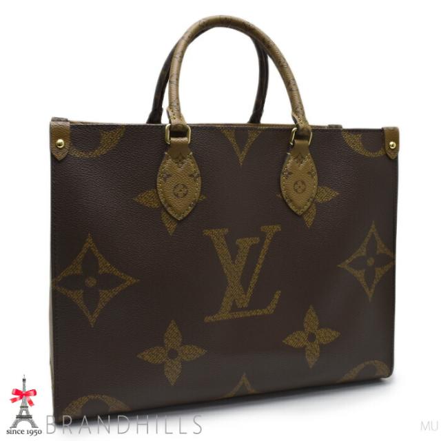 ルイヴィトン トートバッグ レディース オンザゴーMM モノグラム ジャイアント リバース M45321 LOUIS VUITTON 美品 【中古】