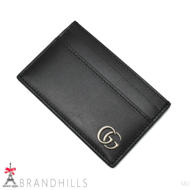 グッチ カードケース GGマーモント レザー ブラック 657588 GUCCI ほぼ未使用 【中古】