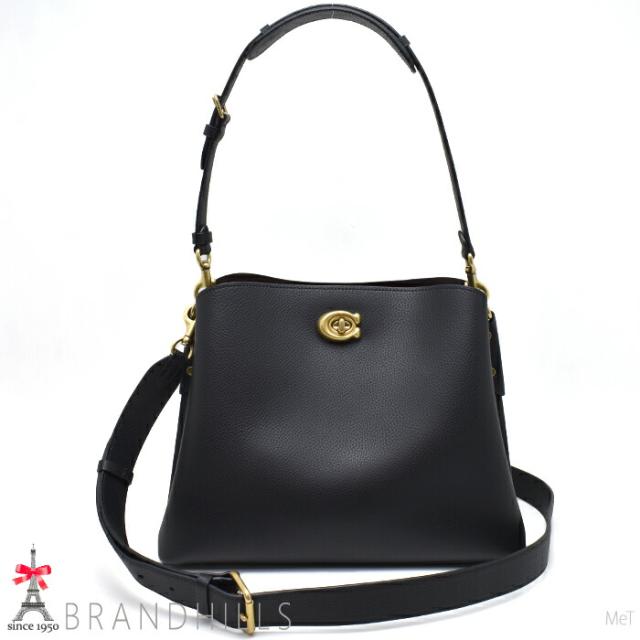 コーチ ショルダーバッグ レディース ウィロウ レザー ブラック 2WAY C2621 COACH ほぼ未使用 【中古】