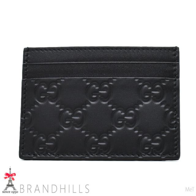 グッチ カードケース メンズ レディース グッチシマ レザー ブラック パスケース 233166 GUCCI 未使用品 【中古】