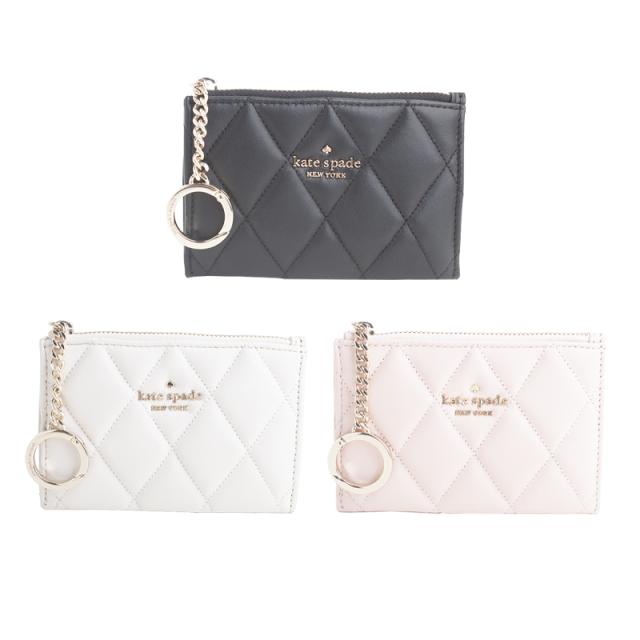 ケイトスペード kate spade ケース キャリー キルテッド レザー スモール ジップ カード ホルダー レディース ka598
