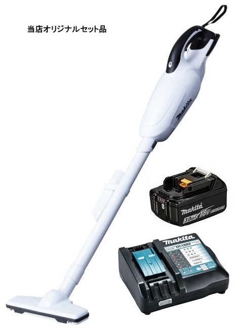 マキタ 充電式クリーナ CL180FDZW(白)+バッテリBL1830B+充電器DC18RF付 カプセル式 18V対応 makita 当店オリジナルセット品 在庫