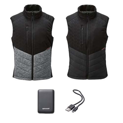 ヒートウェア 線ヒーターベストとバッテリーのセット アタックベース 50000 S M L LL 3L 5L (w05979)