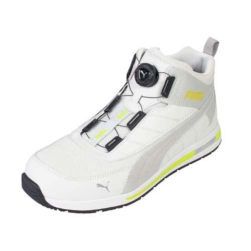 安全靴 プーマ PUMA TWISTBACK ホワイト DISK MID 63.213.0 25.0〜28.0cm ファイバー先芯 ダイヤル (w06677)
