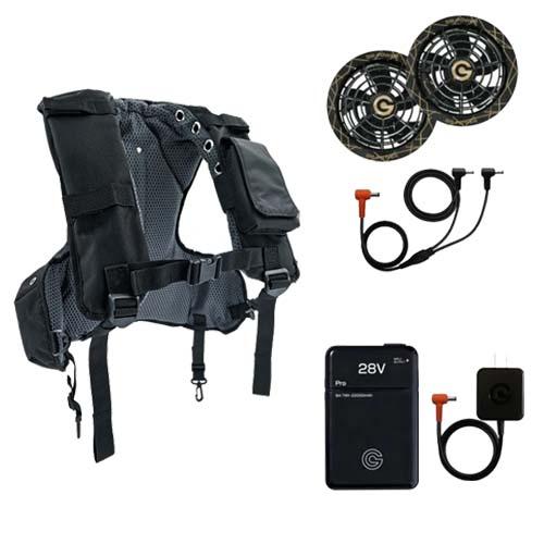 空冷ウェア ベストファンバッテリーセット CM-07-N+GF1+GB428 メカリンク 長信ジャパン (w07204)