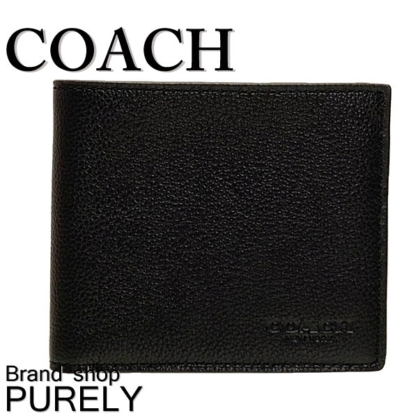 コーチ 財布 メンズ COACH 折り財布 レザー ID ビルフォールド ウォレット F67630 QB/BK ブラック COACH メンズ