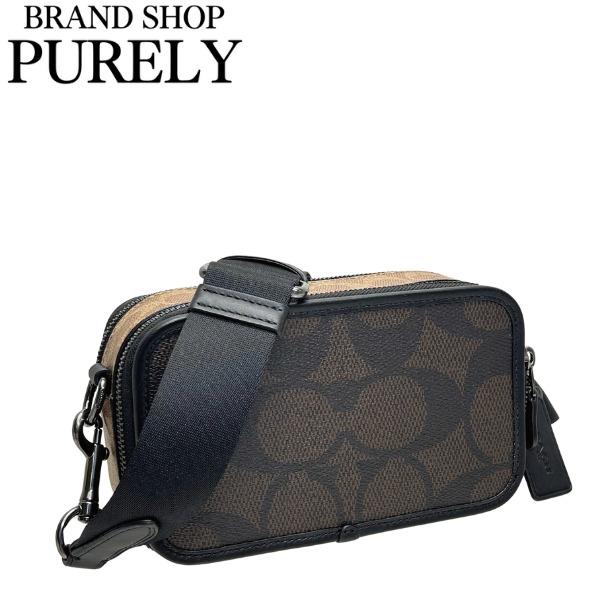 コーチ バッグ メンズ COACH ショルダーバッグ ブロックド シグネチャー ワイアット クロスボディ CAB80 QBXI8 ウォルナット×タン