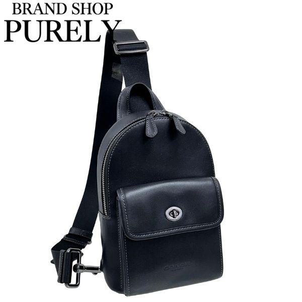 国内発送 コーチ バッグ メンズ COACH ショルダーバッグ スモール ターンロック スリング パック CAJ28 QB/BK ブラック