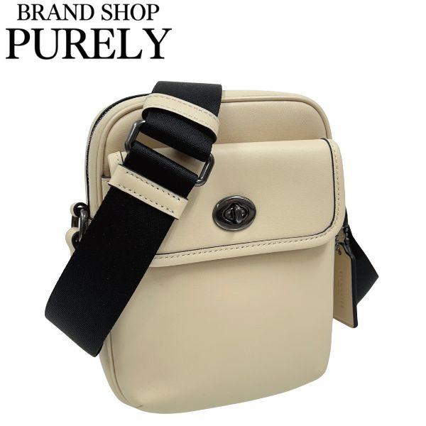 国内発送 コーチ バッグ メンズ COACH ショルダーバッグ レザー ターンロック クロスボディ バッグ CAJ31 QB/IY アイボリー