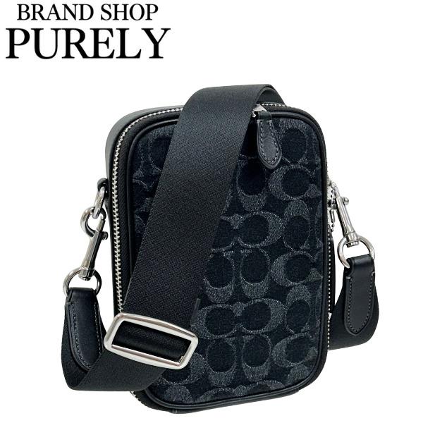 コーチ バッグ メンズ COACH ショルダーバッグ シグネチャー デニム スタントン クロスボディ CAJ44 SV/BK ブラック