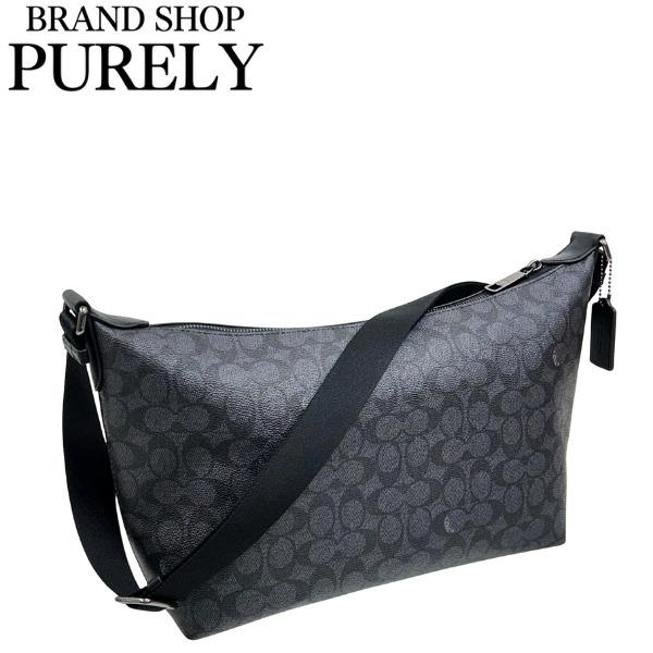 コーチ ショルダーバッグ バッグ メンズ COACH バッグ シグネチャー フィン クロスボディ バッグ CAJ91 QBMI5 チャコール×ブラック