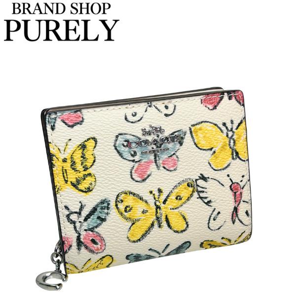 コーチ 財布 レディース COACH 折り財布 バタフライ プリント スナップ ウォレット CAP10 SVCAH チョークマルチ