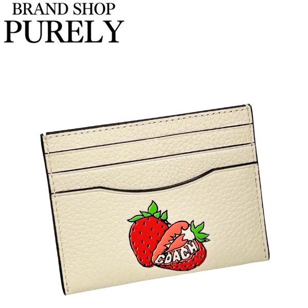 国内発送 コーチ カードケース レディース COACH パスケース ストロベリー グラフィック スリム ID カード ケース CAR33 IMCAH チョークマルチ