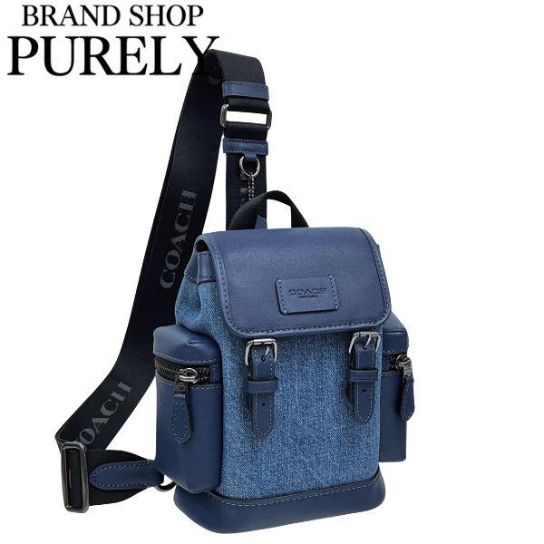 国内発送 コーチ バッグ メンズ COACH ショルダーバッグ デニム スプリント スリングパック CBF65 QBXR9 デニム×ディープブルー