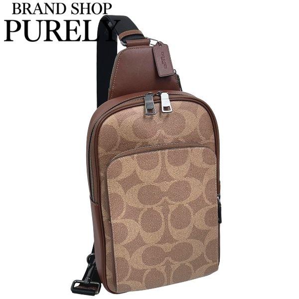 国内発送 コーチ バッグ メンズ COACH ショルダーバッグ シグネチャー イーサン パック スリングパック CBI71 QBYBK タン×ヴィンテージブラウン