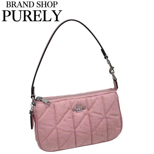 国内発送 コーチ ポーチ レディース COACH 小物 キルティング デニム ノリータ ハンドルポーチ CBK58 SVY2V バレリーナ×カーネーション