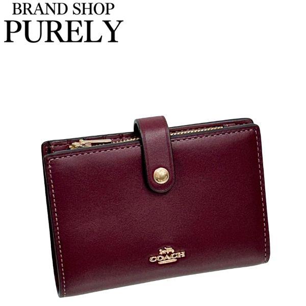 コーチ 財布 レディース COACH 折り財布 レザー 2 IN 1 ウォレット CCL71 IMMRN マルーン