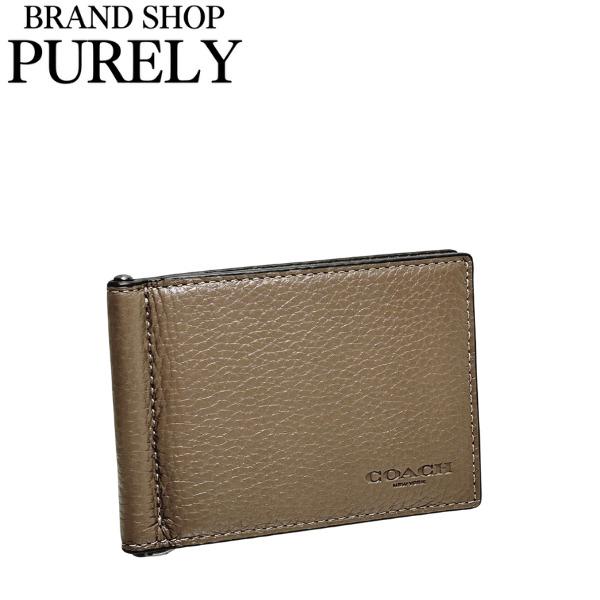 コーチ 財布 メンズ COACH アウトレット レザー スリム ビルフォールド マネークリップ CH090 QBCBD ダークストーン