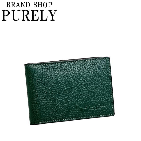 コーチ 財布 メンズ COACH アウトレット カードケース レザー コンパクト ビルフォールド ウォレット CM167 QBCZS ダークパイン