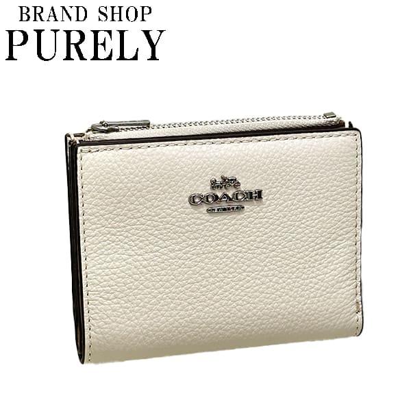 コーチ 財布 レディース COACH 折り財布 ぺブル レザー バイフォールド ウォレット CM315 SV/HA チョーク