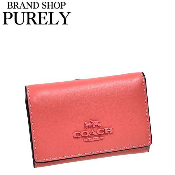 コーチ 財布 レディース COACH 折り財布 レザー マイクロ ウォレット CP260 IMB3R ブライトコーラル