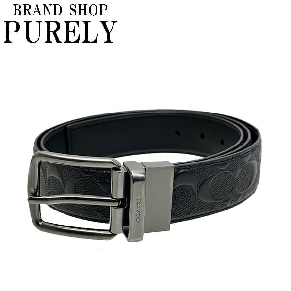 コーチ ベルト メンズ COACH 38MM シグネチャー ハーネス バックル リバーシブル ベルト CQ024 BLK ブラック