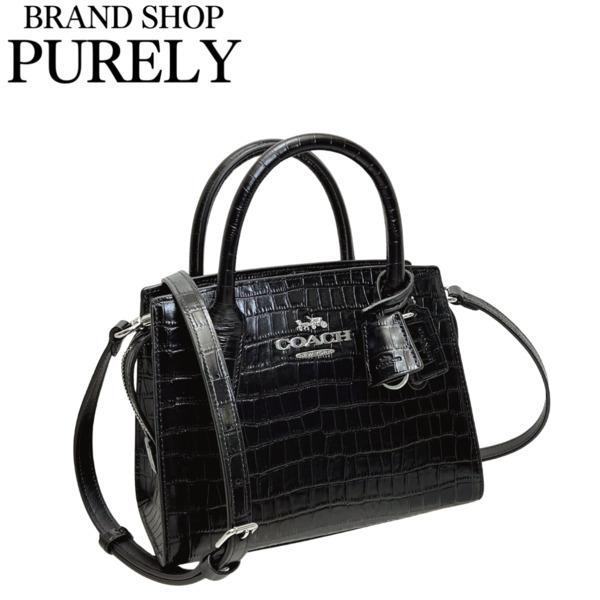 コーチ バッグ レディース COACH ショルダーバッグ クロコダイル エンボスド レザー アンドレア キャリーオール CR105 SV/BK ブラック