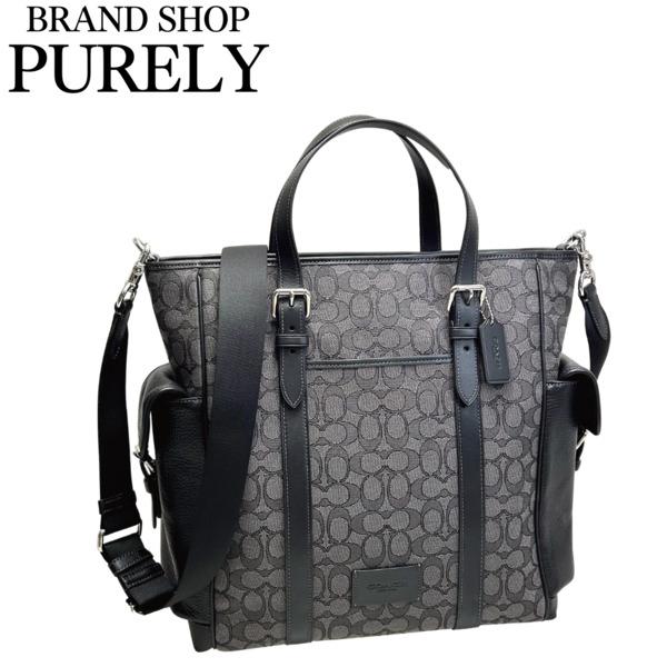 コーチ バッグ メンズ COACH トートバッグ 2WAY シグネチャー ジャカード スプリント トート バッグ CR325 SVO1U チャコール×ブラック