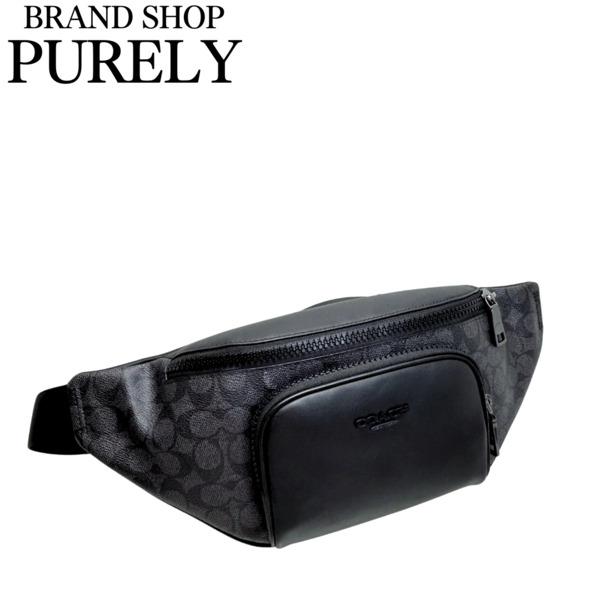 コーチ バッグ メンズ COACH ボディバッグ シグネチャー レーサー ベルト バッグ CT714 QBMI5 チャコール×ブラック