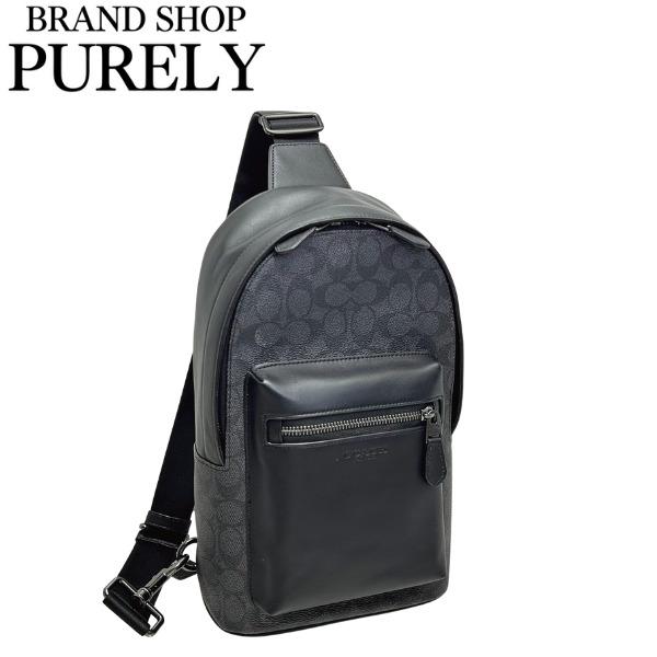 コーチ バッグ メンズ COACH ショルダーバッグ シグネチャー ウエスト パック スリングパック CV924 QBMI5 チャコール×ブラック