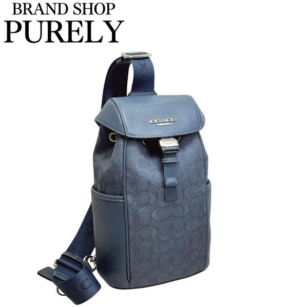 コーチ バッグ メンズ COACH ショルダーバッグ シグネチャー ジャカード レーサー パック スリングパック CW173 SVPM1 デニム×ダークデニム