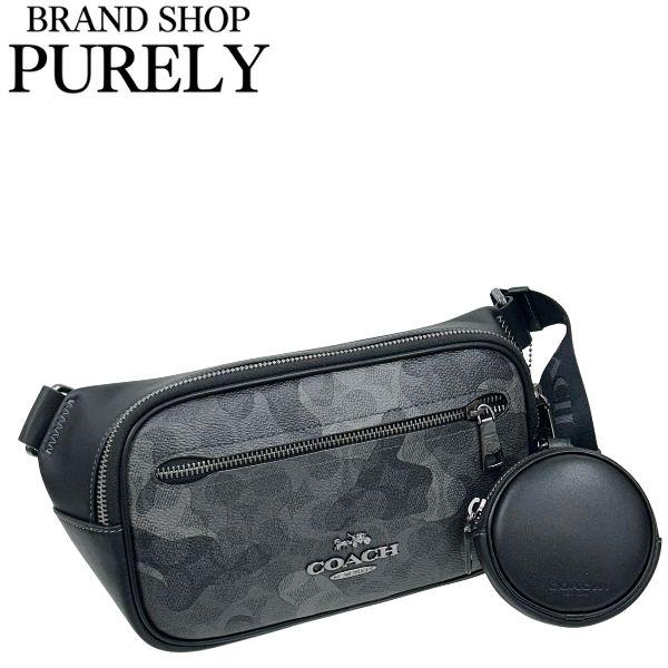 コーチ バッグ メンズ COACH ボディバッグ シグネチャー カモ プリント エリアス ベルト バッグ CW314 QBGRM グレイマルチ
